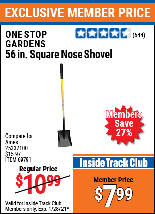 Shovels at harbor freight store