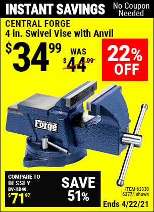 Central forge 4 inch vise store