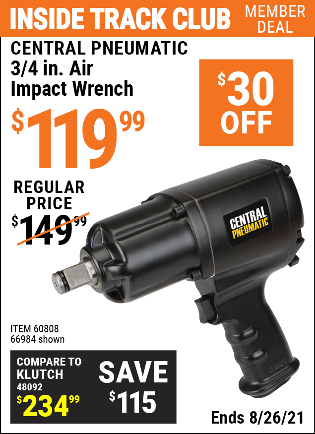 Central pneumatic heavy duty air impact wrench store