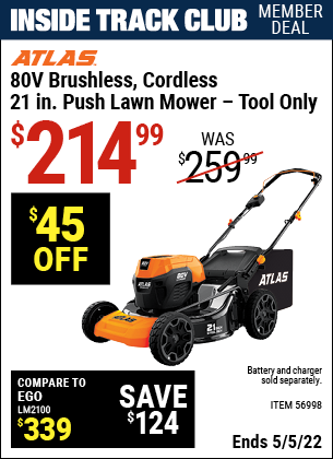 Harbor freight cordless lawn mower store