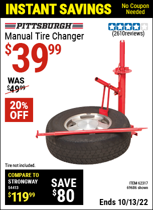 Harbor freight manual tire changer store